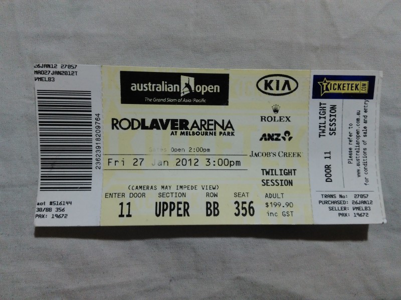 Australian Open, Rod Laver Arena27.01.2012.