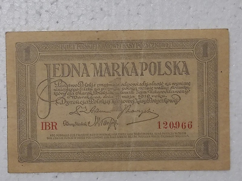 1 MARKA 1919 POLJSKA.