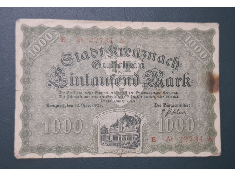 1000 maraka 1922.