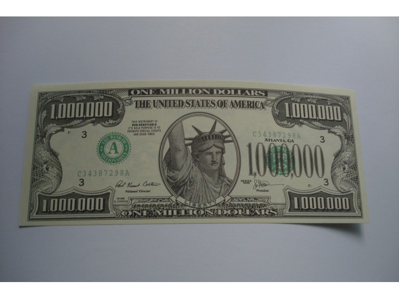 USA - 1 000 000 DOLARA - FANTAZIJSKA BANKNOTA -1996