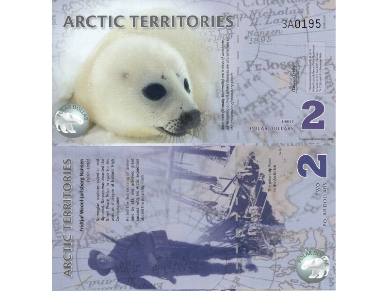 Arctic Territories ARKTIK 2 Dollars 2010 UNC, Polymer