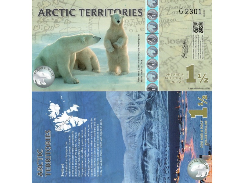 Arctic Territories ARKTIK 1,5 Dollar 2014 UNC, Polymer