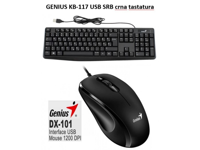 Genius komplet tastatura KB-117 i miš DX-101 NOVO
