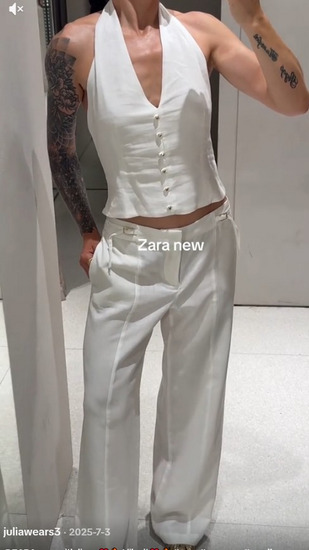 ZARA LANENE pantalone NOVO