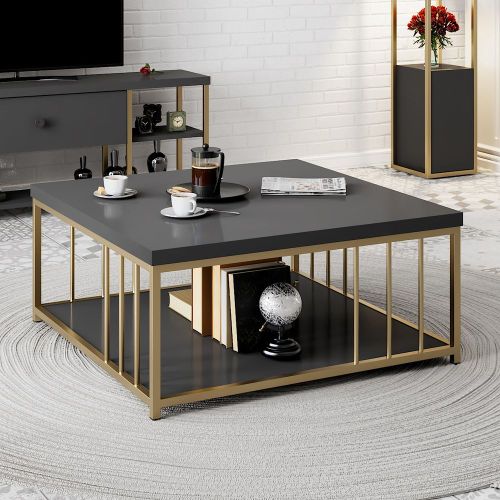Zenn - Anthracite, Gold Anthracite Gold Coffee Table OŠTEĆENO