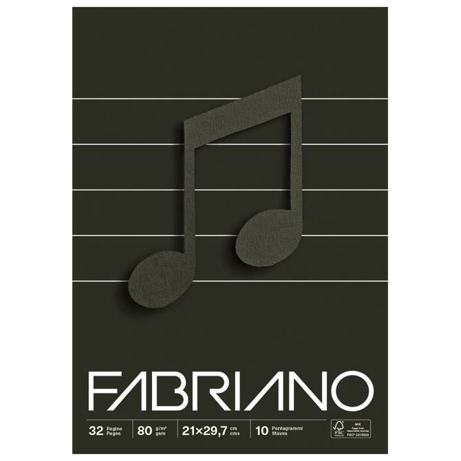 Notna sveska Quaderno Musica A4 32L 80g Fabriano 19100768