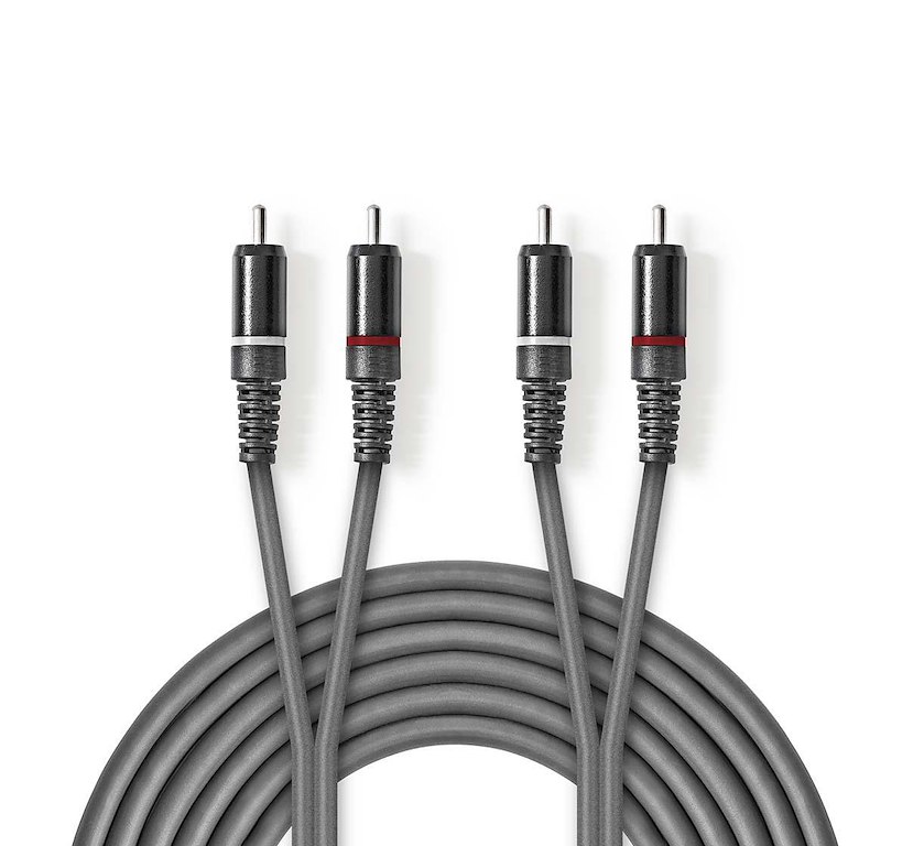 Audio kabl 2x RCA na 2x RCA muški - Stereo činč kabl 5m