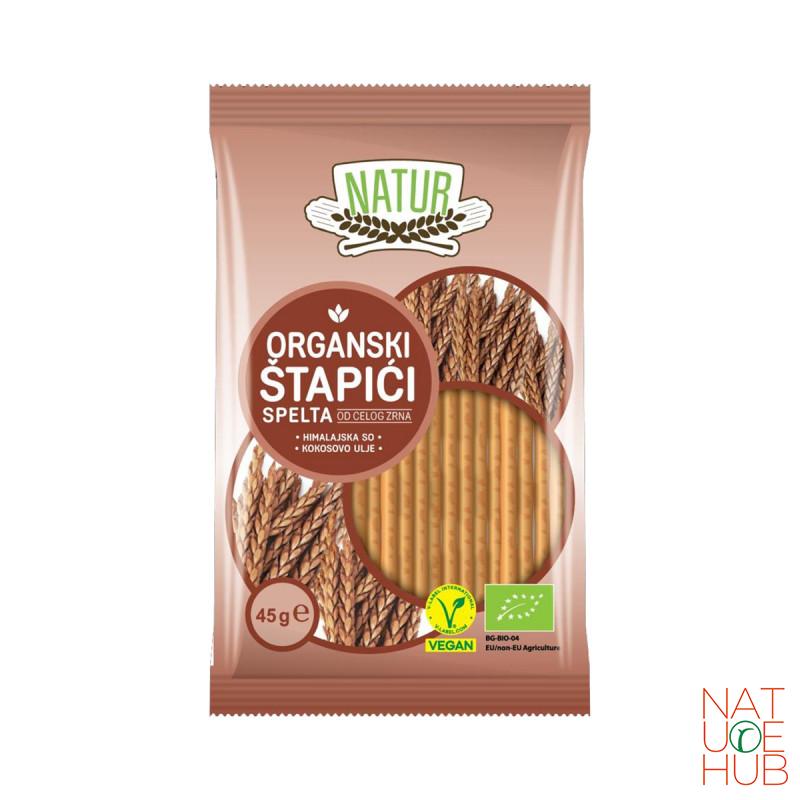 Organski štapići od celog zrna spelte 45g, Natur