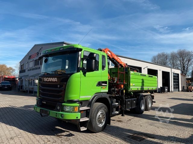 Trostrani kiperski kamion
SCANIA G450 Kipper Kran Atlas 206.3E AHK Bordmatic FUNK