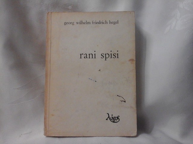 Rani spisi Hegel logos