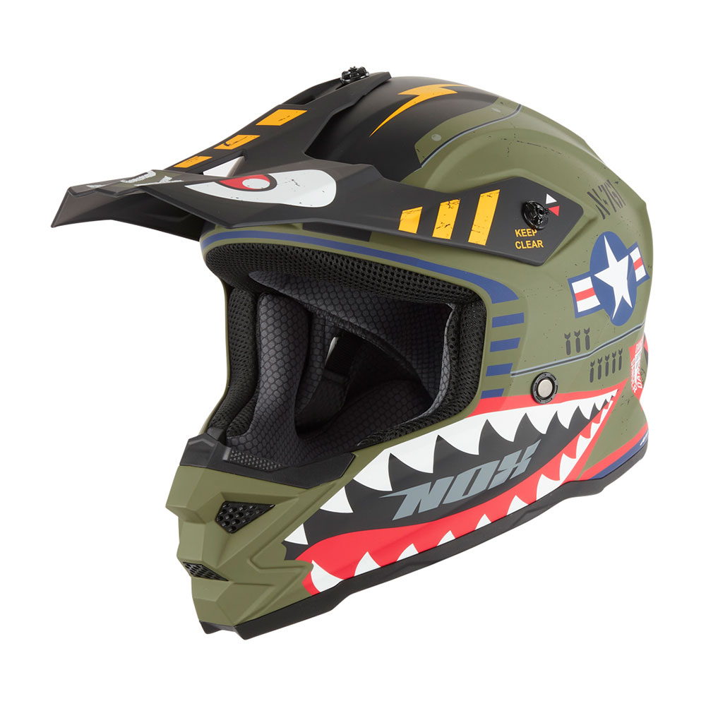 Kaciga za motor NOX Cross N761 FIGHTER mat KHAKI – dečija