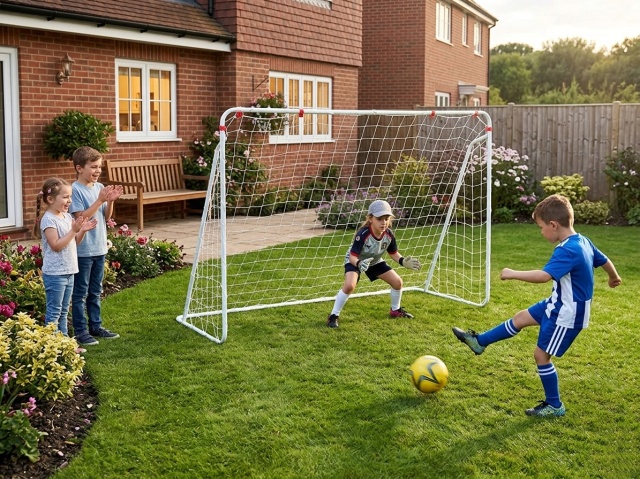 Fudbalski gol 240x150x90 cm čelična konstrukcija sa mrežom ( KLK2606 )