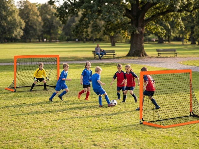 Dečiji fudbalski set sa 2 gola 120x90 cm mreža i klinovi ( KLK2601 )