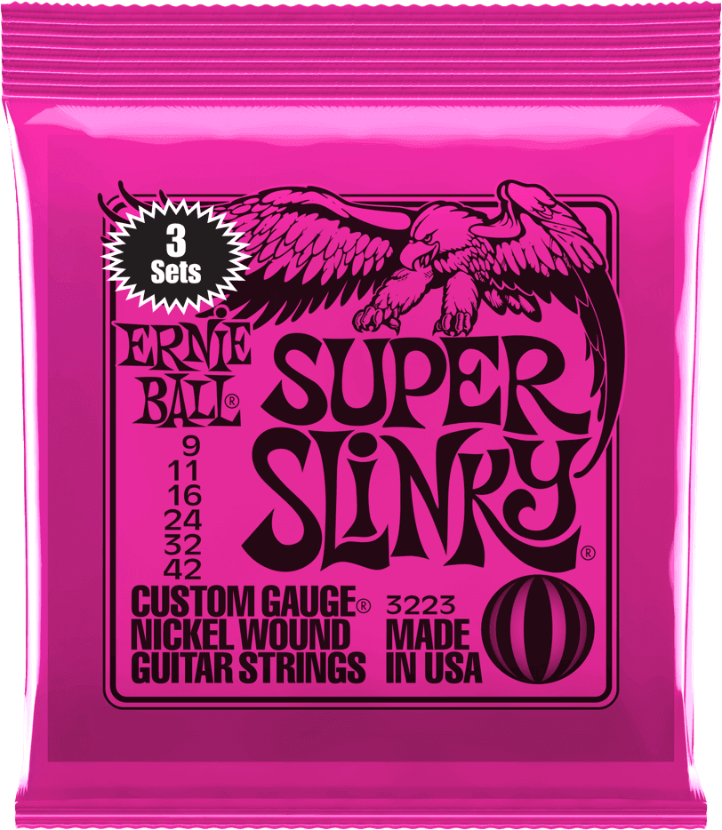 3223 SUPER SLINKY 3-Pack 9-42 Electric Guitar Strings