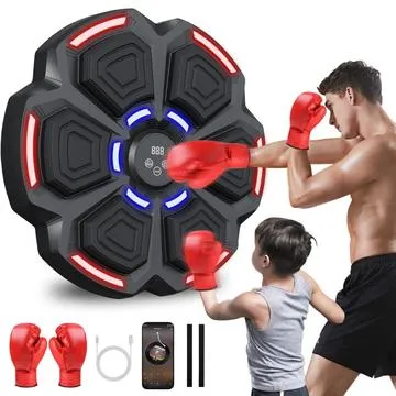 WALL-MOUNTED SMART BOXING MACHINE WITH MUSIC - BLACK