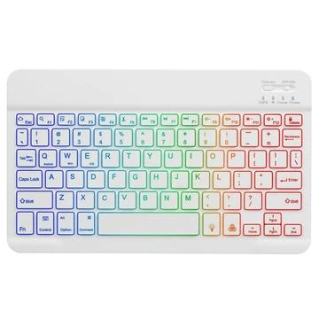 RGB-030 10-INCH WIRELESS BLUETOOTH KEYBOARD WITH RGB BACKLIGHT - US LAYOUT (OPEN BOX - EXCELLENT) - WHITE