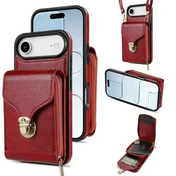 IPHONE AIR ALL-IN-ONE CASE WITH WALLET & STRAP - RED