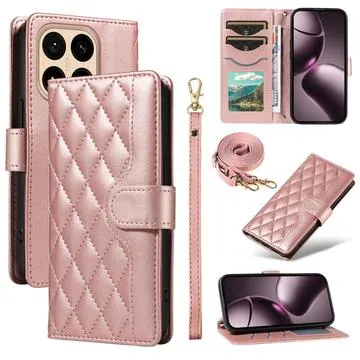 XIAOMI 15T LUXURY QUILTED WALLET CASE - ROSE GOLD