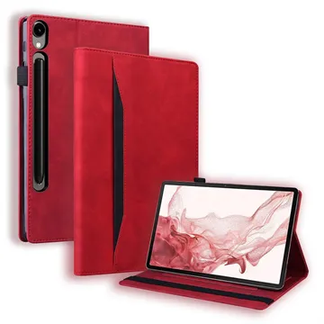 SAMSUNG GALAXY TAB S11/S10 LITE/S10 FE/S9 FE/S9/S8/S7 BUSINESS STYLE FOLIO CASE (OPEN BOX - EXCELLENT) - RED