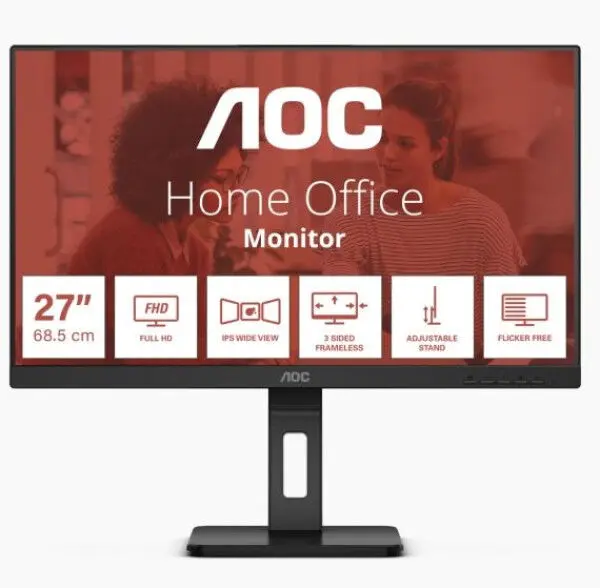 AOC Monitor 27E3QAF, 27", IPS, FHD, 75Hz, 4ms, HDMI, DP, VGA