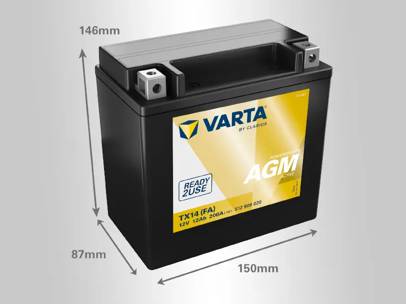 Varta Akumulator Powersports AGM Active YTX14-4, 12V, 12Ah, L+