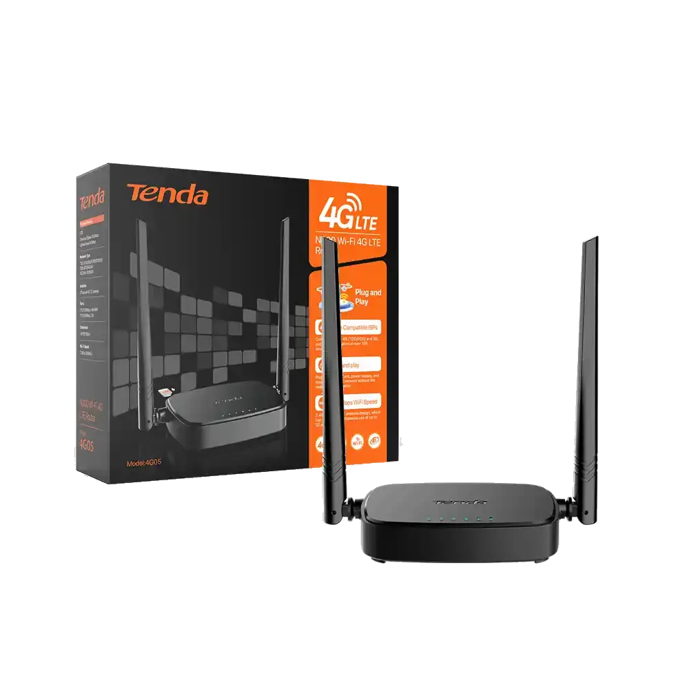 Tenda Wireless 4G LTE Ruter 4G05 N300, Sim Slot, 1xWan, 1x Lan, 2 External 4G, 3G, 2 Internal Wi-Fi Anten
