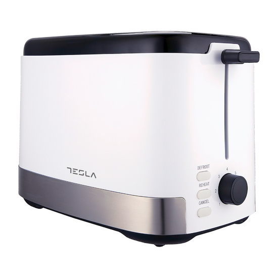 Toster Tesla TS300BWX, 800W, vertikalni, za hleb, Bela/inox/crna boja