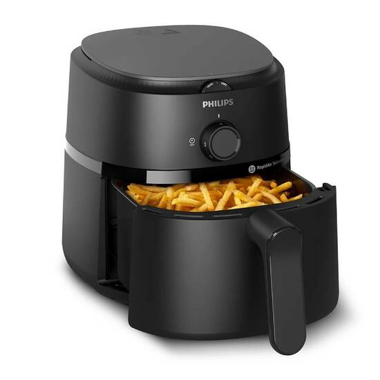 Friteza na vruć vazduh Philips NA110/00, 1300W, 3.2L, mogućnost kuvanja na dva nivoa, mehaničke kontrole, crna boja