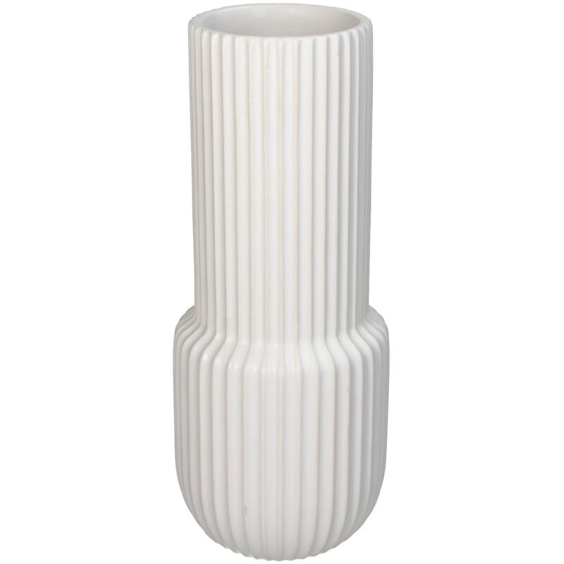 VAZA ZA CVEĆE, KERAMIKA – Vase Stripe Dolomite White 10.6×10.6×26.4cm