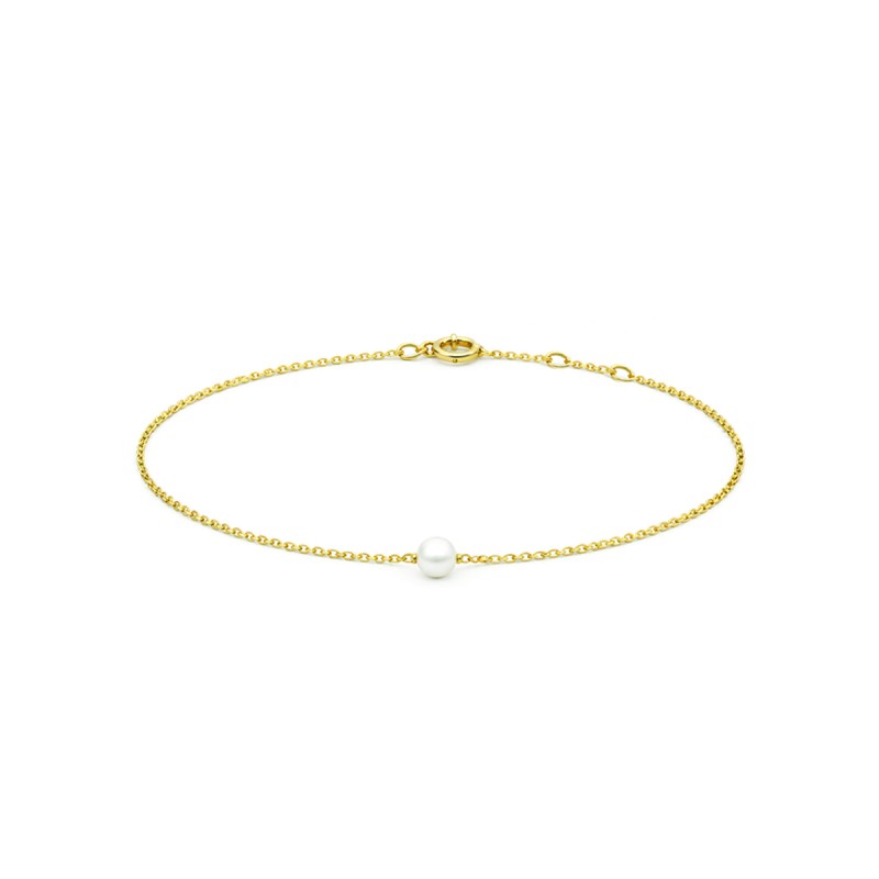 GOLD PEARL BRACELET LADY DIANA 14KT YELLOW GOLD