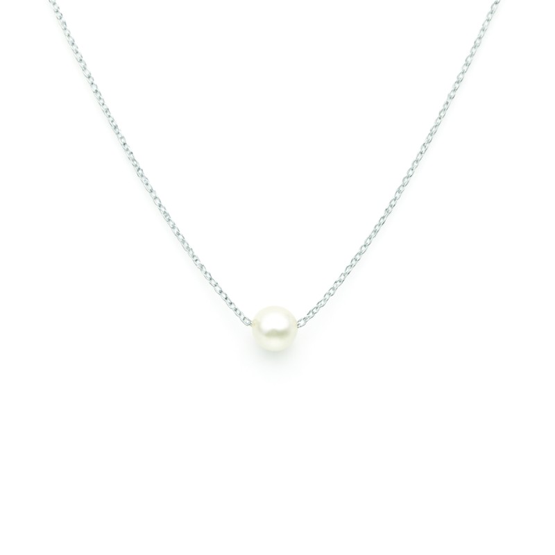 14KT WHITE GOLD PEARL NECKLACE