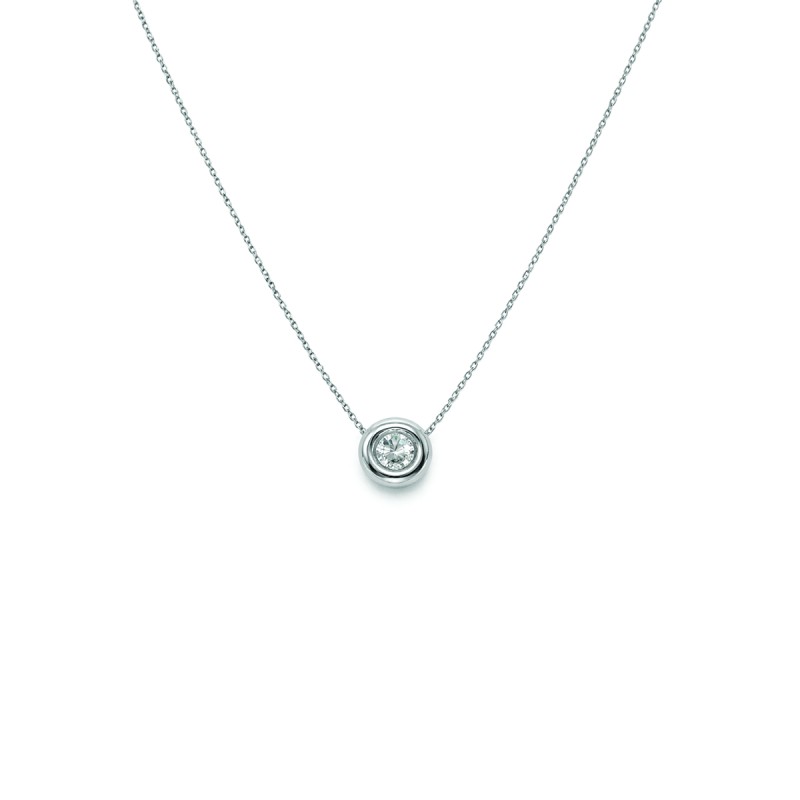 NECKLACE WITH DIAMOND 14KT WHITE GOLD