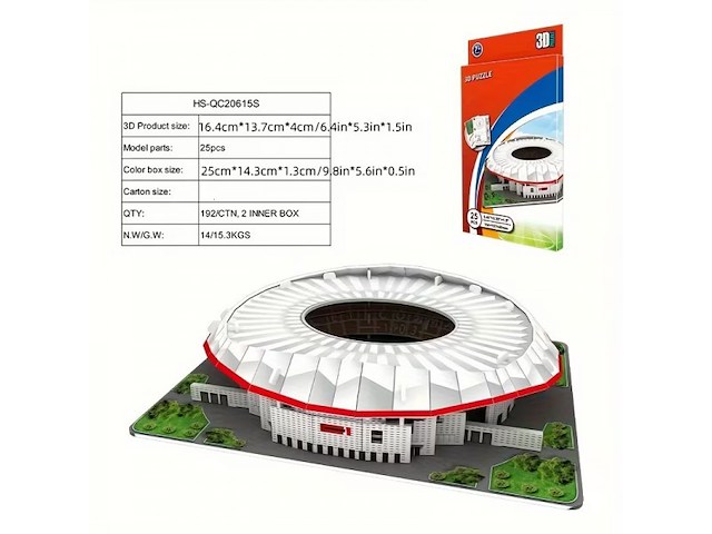 3D Puzzle Stadion, Wanda Metropolitano, Atletico Madrid