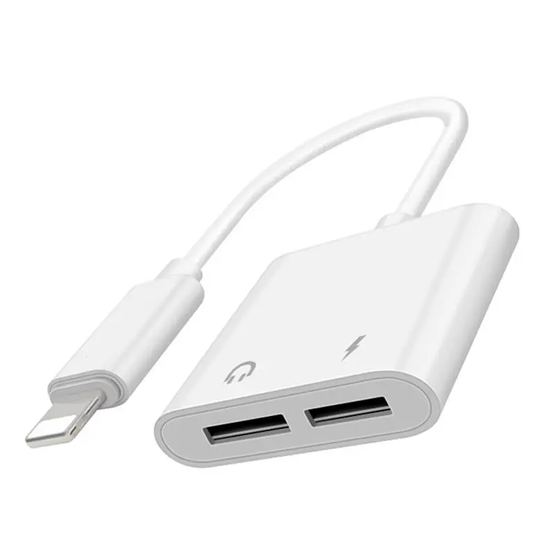 Adapter za punjenje i Audio na iPhone Lightning beli
