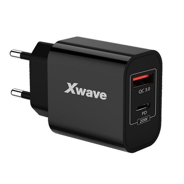 Xwave brzi punjac 20W H20AC USB-C USB-A crni za mobilne i t.
