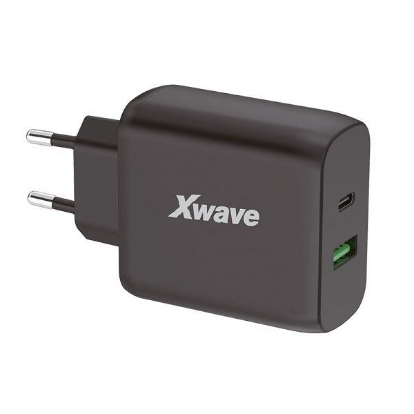 Xwave ultra brzi punjac 45W GaN45-AC USB-C USB-A crni