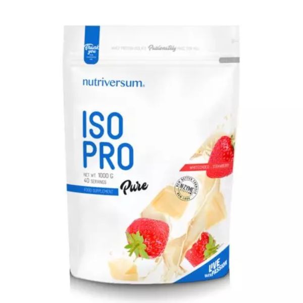 NUTRIVERSUM Iso Pro protein white chocolate strawberry 1kg
