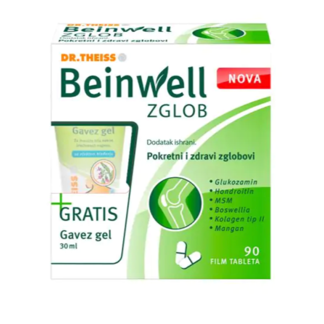 DR. THEISS BEINWELL ZGLOB 90 OBLOŽENIH TABLETA + GAVEZ GEL GRATIS 30ML