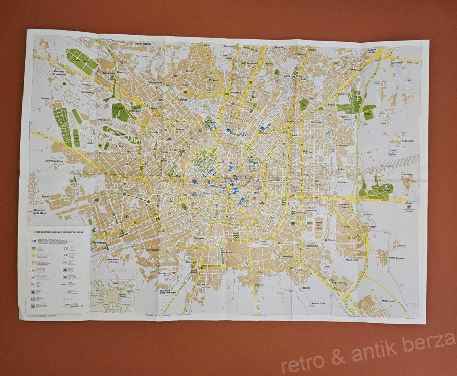 MAPA GRADA MILANA 1982. GODINA
