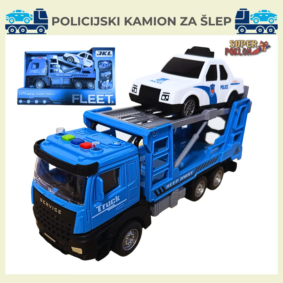 Šlep Kamion sa Policijskim Autom- Super Set