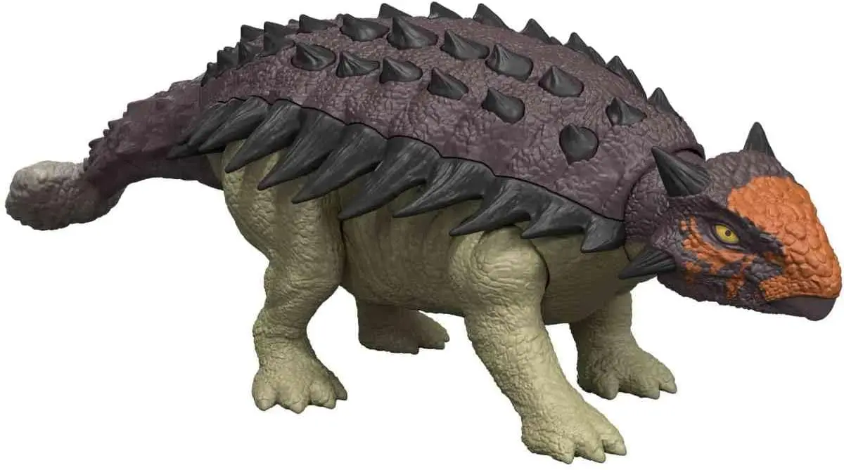 Mattel Dečija igračka Dinosaurus Ankylosaurus sa zvukom Jurassic World, Braon