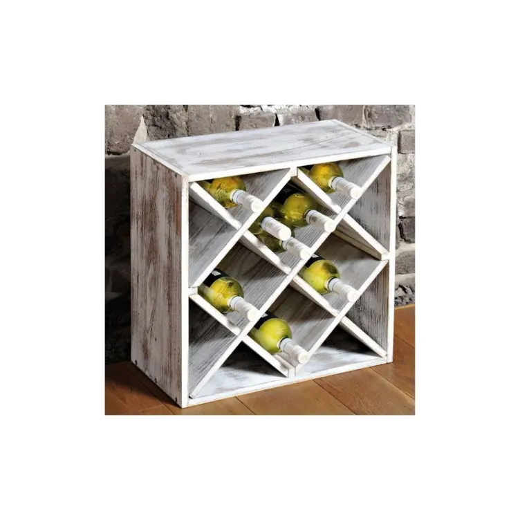 KESPER KSP69247 POLICA ZA VINO BELO DRVO 20 FLAŠA 50X50X25CM