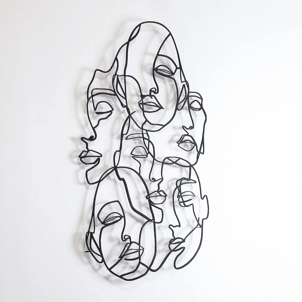 Wallity Zidna dekoracija Faces-APT743 S, 44x60 cm, 1.2 mm, Crna