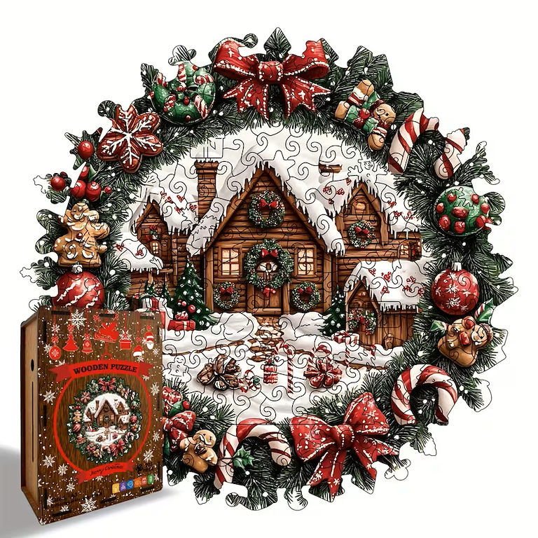 Christmas drvene puzzle NOVO