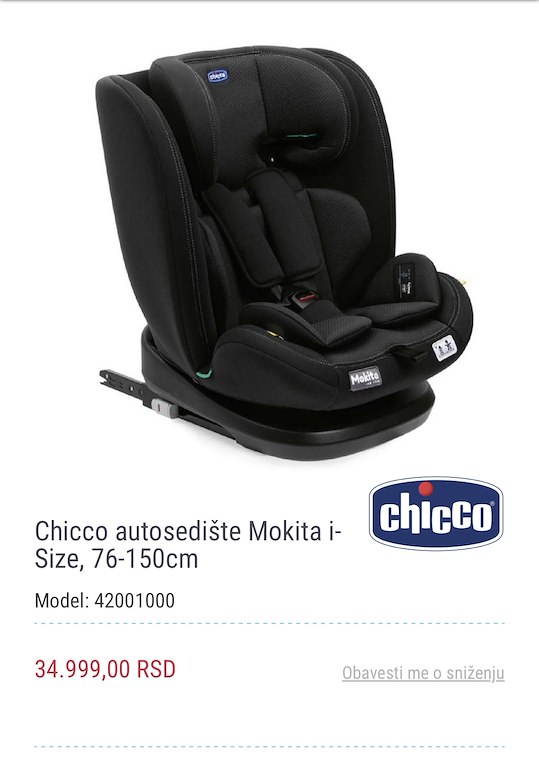 Chicco Mokita i-size 76-150cm
