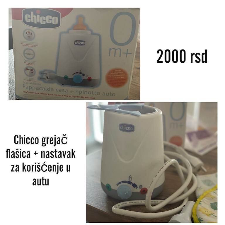 Chicco grejač flašica + nastavak za korišćenje u automobilu