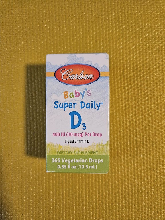 Carlson – Baby’s Super Daily D3 vitamin kapi za bebe, 400 IU (10 mcg) po kapi, količina za godinu dana