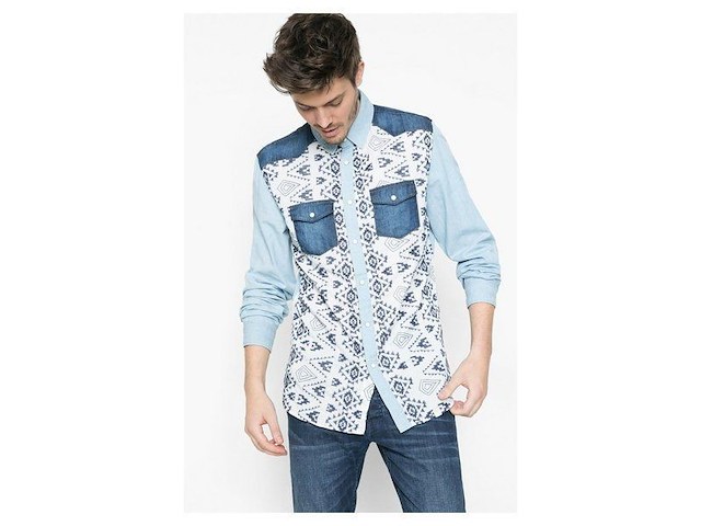 DESIGUAL Man – Unikatna Slim Fit košulja sa vezom -M