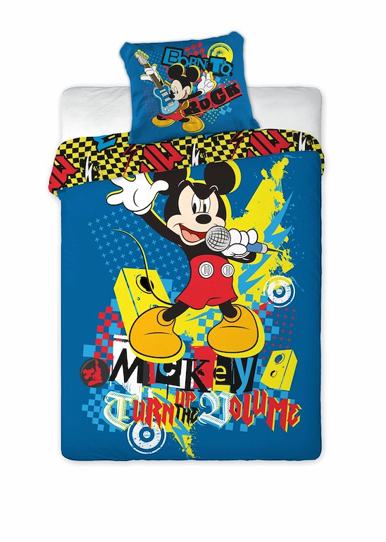 Posteljina za decu Mickey Mouse- Born to Rock 160×200 + 70x80cm 9620 Golden market