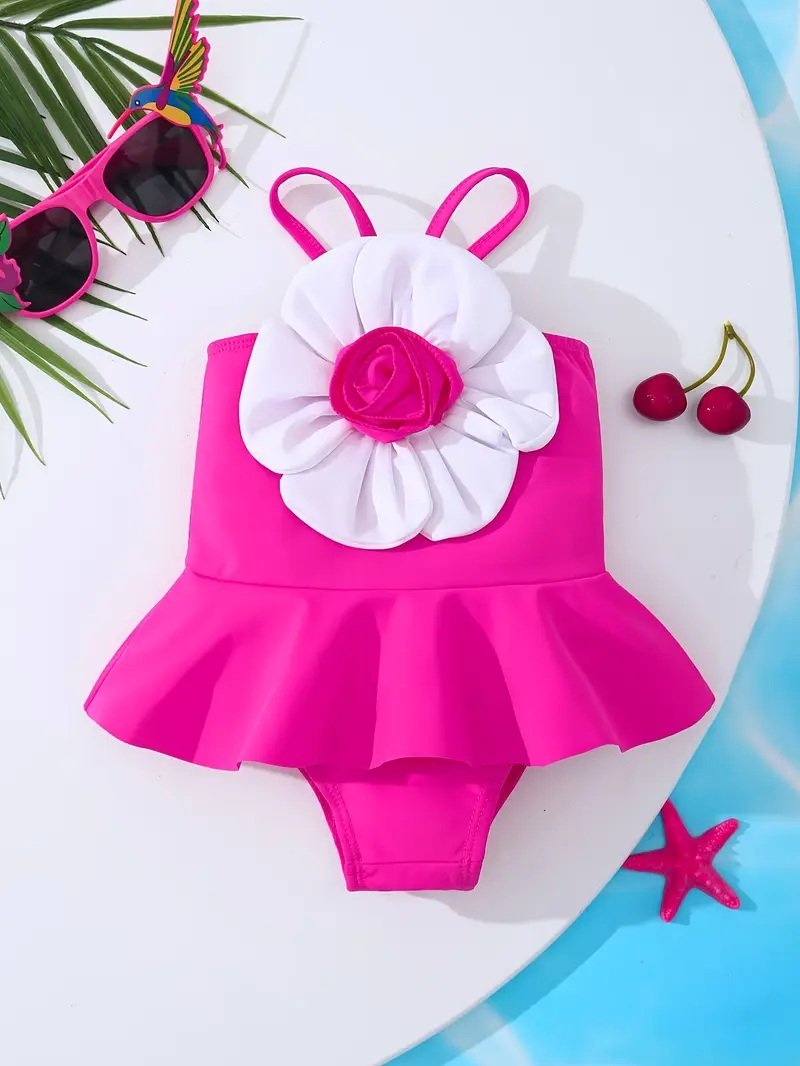 Kupaci za bebe Pink cvet 9-12m NOVO